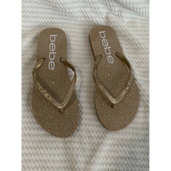 bebe | Shoes | Womens Sandals Size Bebe Tracee Glitter Thong Flip Flops ...